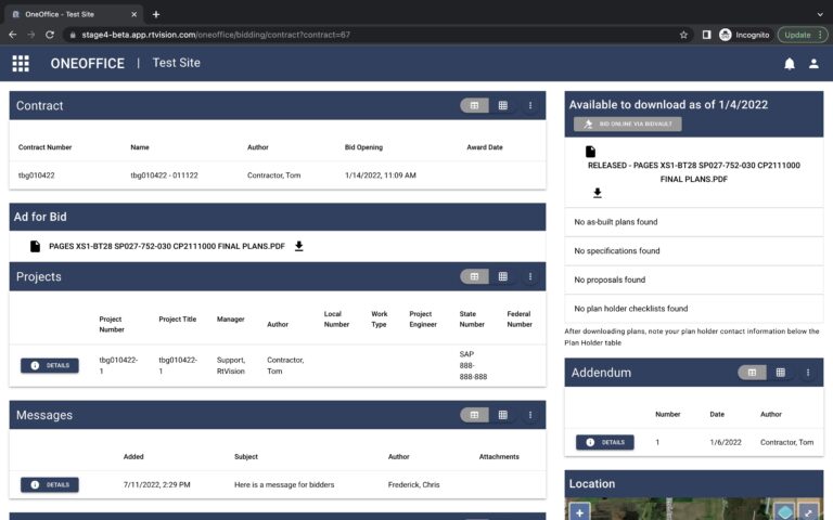 OneOffice for Construction Project Management – RTVision Software Solutions